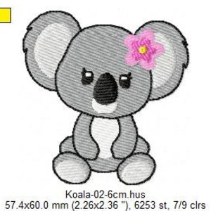 Koala Machine Embroidery Design Cute Forest Animals Instant Download ...