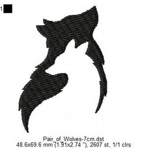 Pair of Wolves Machine Embroidery Design Animals Outline Instant ...