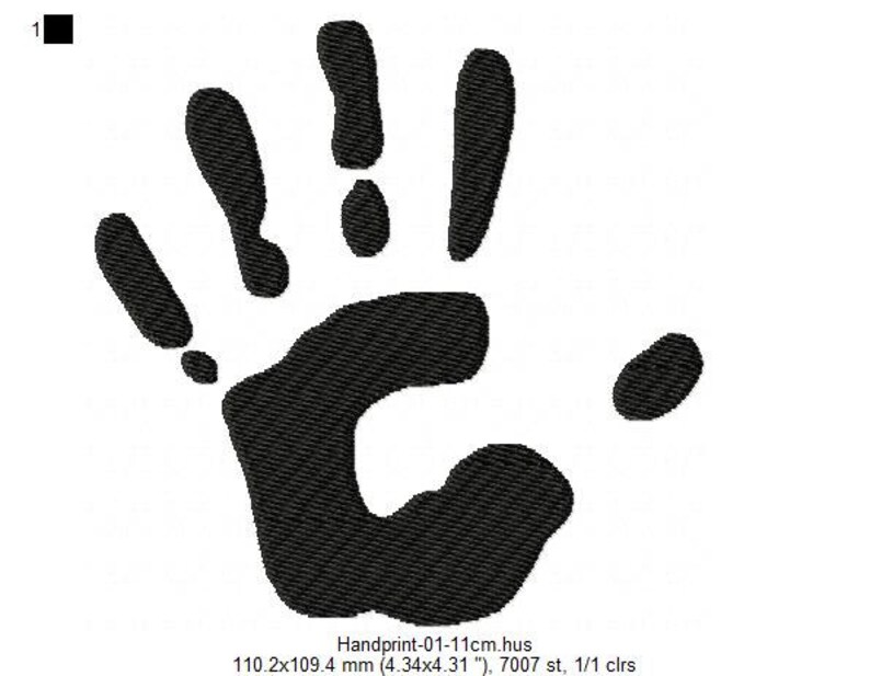 Handprint Embroidery Design Fingerpainting Hand Print Symbol - Etsy