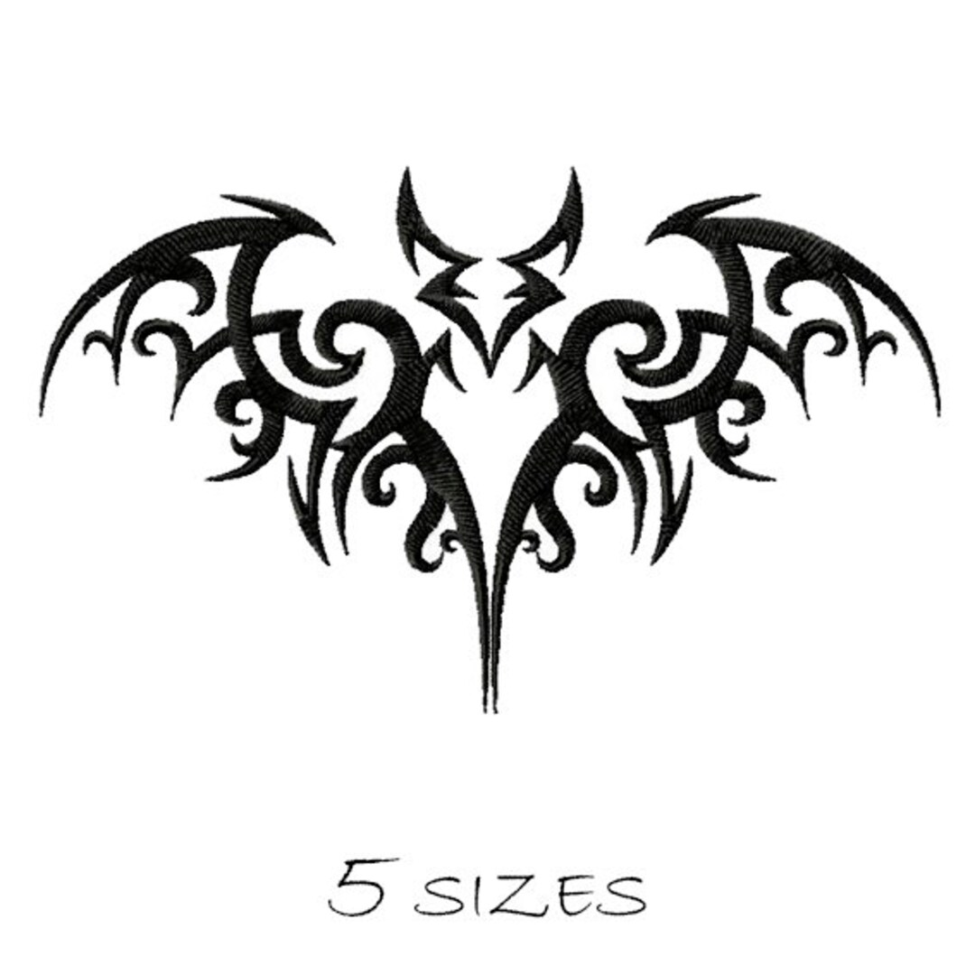Bat 01 Machine Embroidery Design Gothic Bat Silhouette Halloween ...