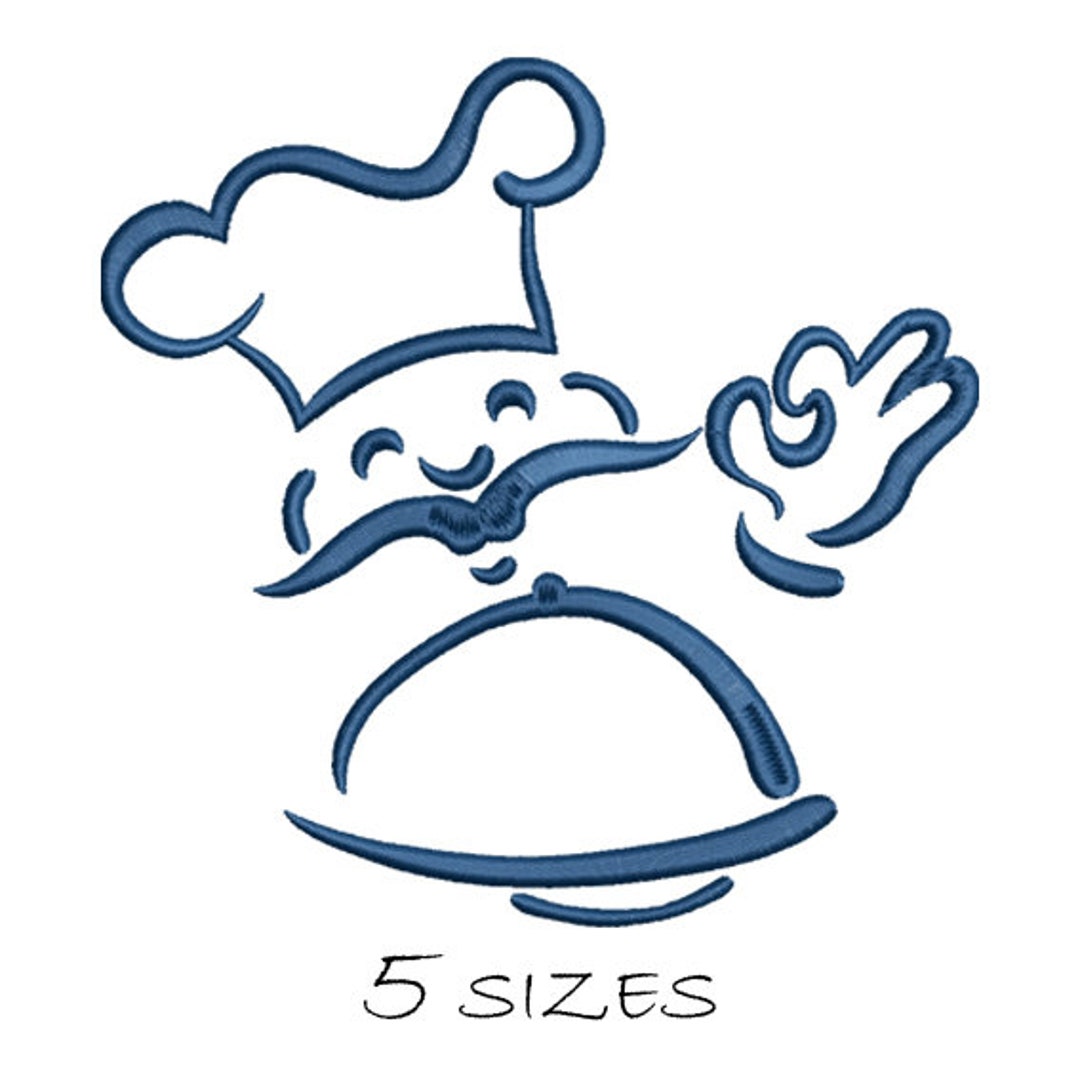 Funny Chef 5, Machine Embroidery Design, Instant Download, Fill Stitch ...