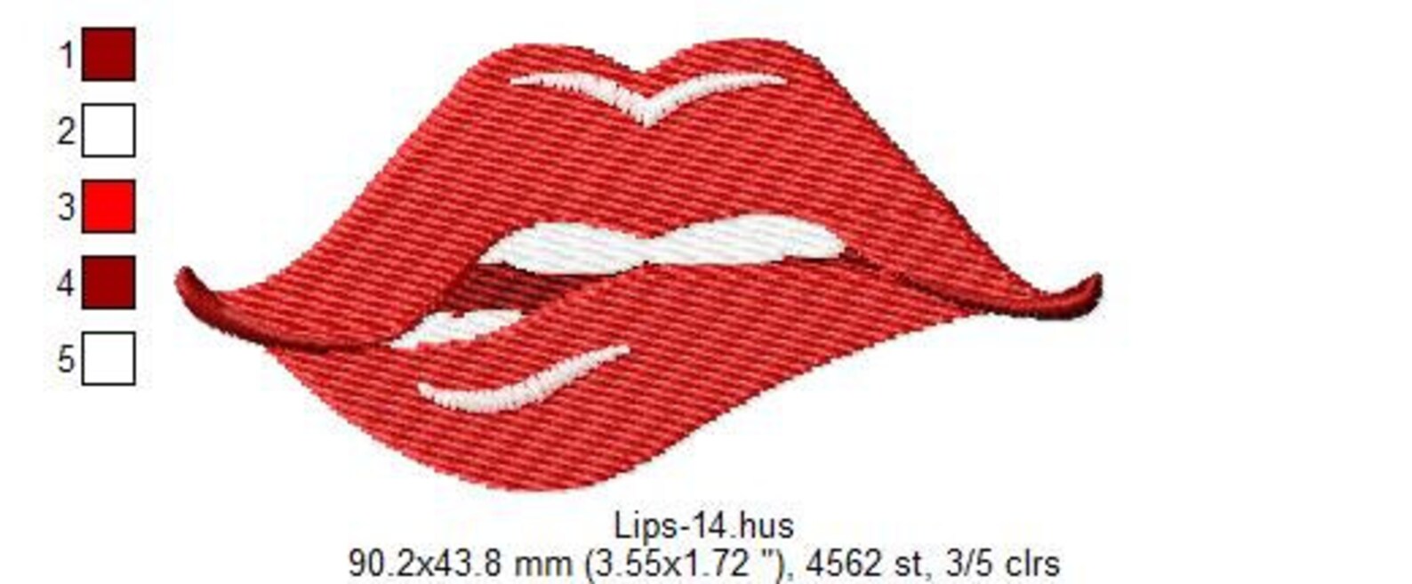 Smile Lips 14 Embroidery Design 5 Sizes Embroidering Fill | Etsy