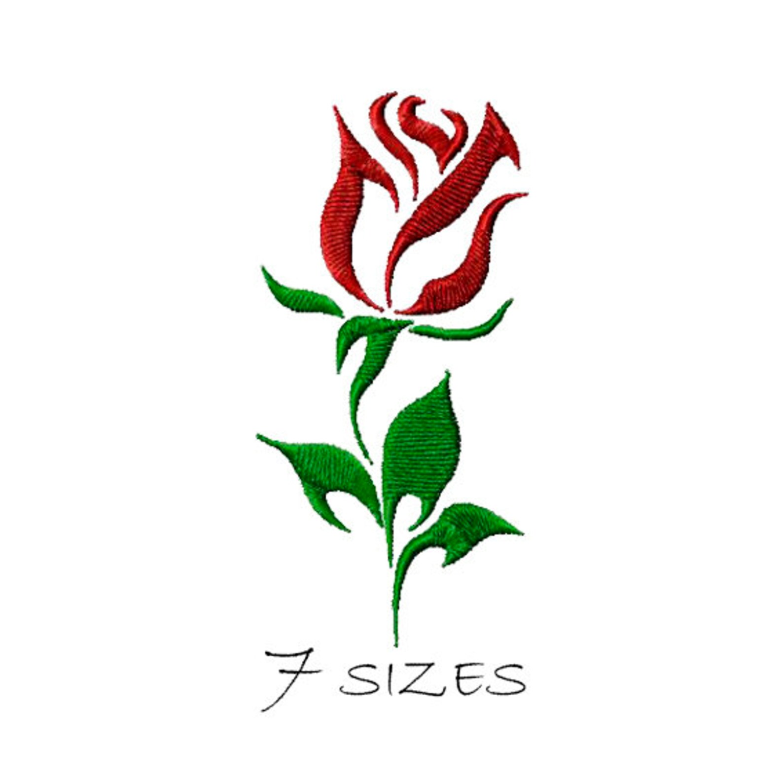Charming Red Rose Outline Machine Embroidery Design 7 Sizes - Etsy