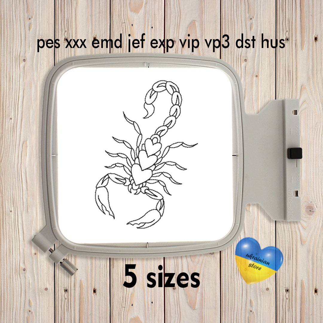 Scorpio Embroidery Design Silhouette Embroidering Machine Embroidery ...