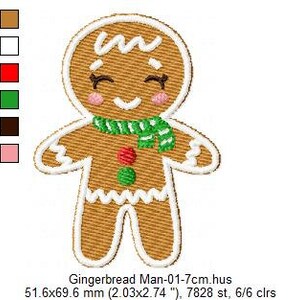 Gingerbread Man Christmas Machine Embroidery Design Instant Download ...