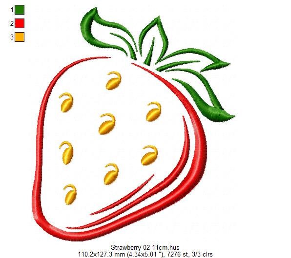 Strawberry Machine Embroidery Design Instant Download Fill - Etsy