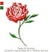 Red Rose Outline Machine Embroidery Design 7 Sizes Instant Download ...