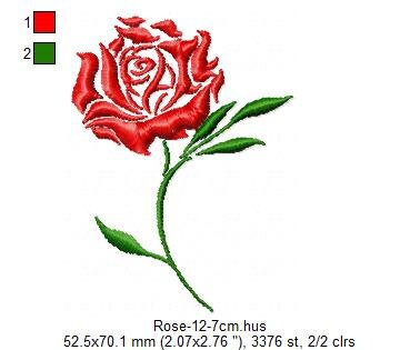Red Rose Outline Machine Embroidery Design 7 Sizes Instant - Etsy Australia