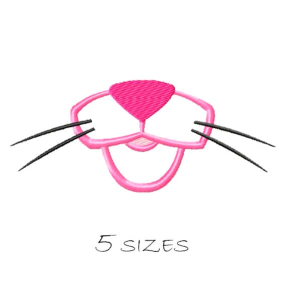 Pink Panther Face Mask Embroidery Design Applique Smile 5 | Etsy