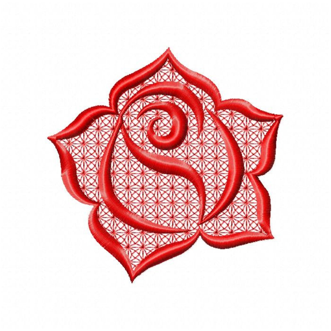 Red Rose Outline Machine Embroidery Design 4 Sizes Instant - Etsy