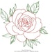 Red Rose Outline, Machine Embroidery Design, 5 Sizes, Instant Download ...