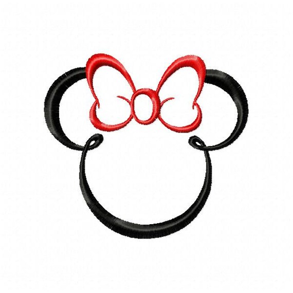 Mouse Silhouette Machine Embroidery Design Cute Animals - Etsy