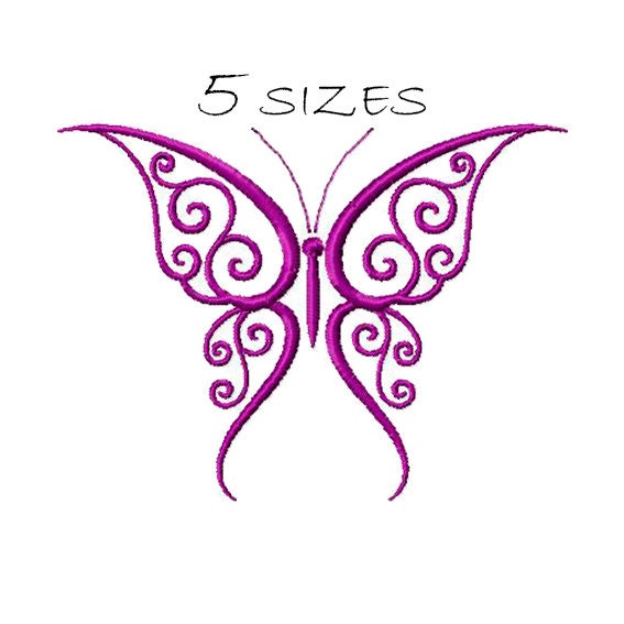 Butterfly Silhouette Machine Embroidery Design Butterfly | Etsy
