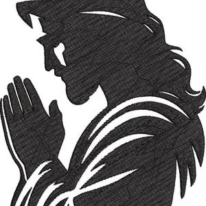 Jesus Praying Machine Embroidery Design, Christian Religious Pattern ...