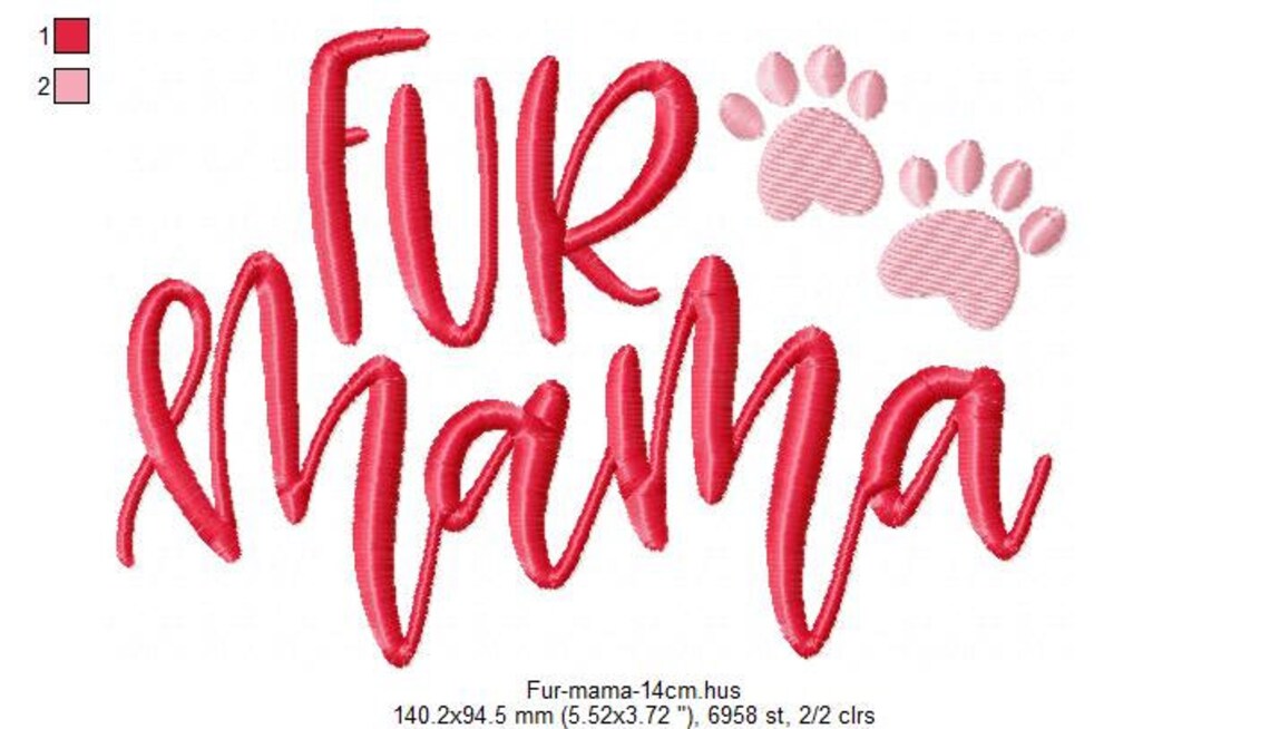Fur Mama Machine Embroidery Design Cat Mom Cute Animals Instant ...