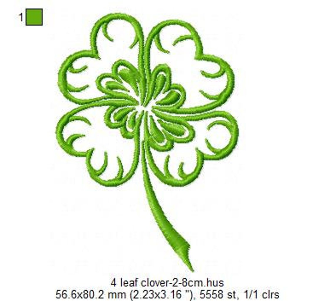 Four Leaf Clover 2 Machine Embroidery Design Leaf | Etsy