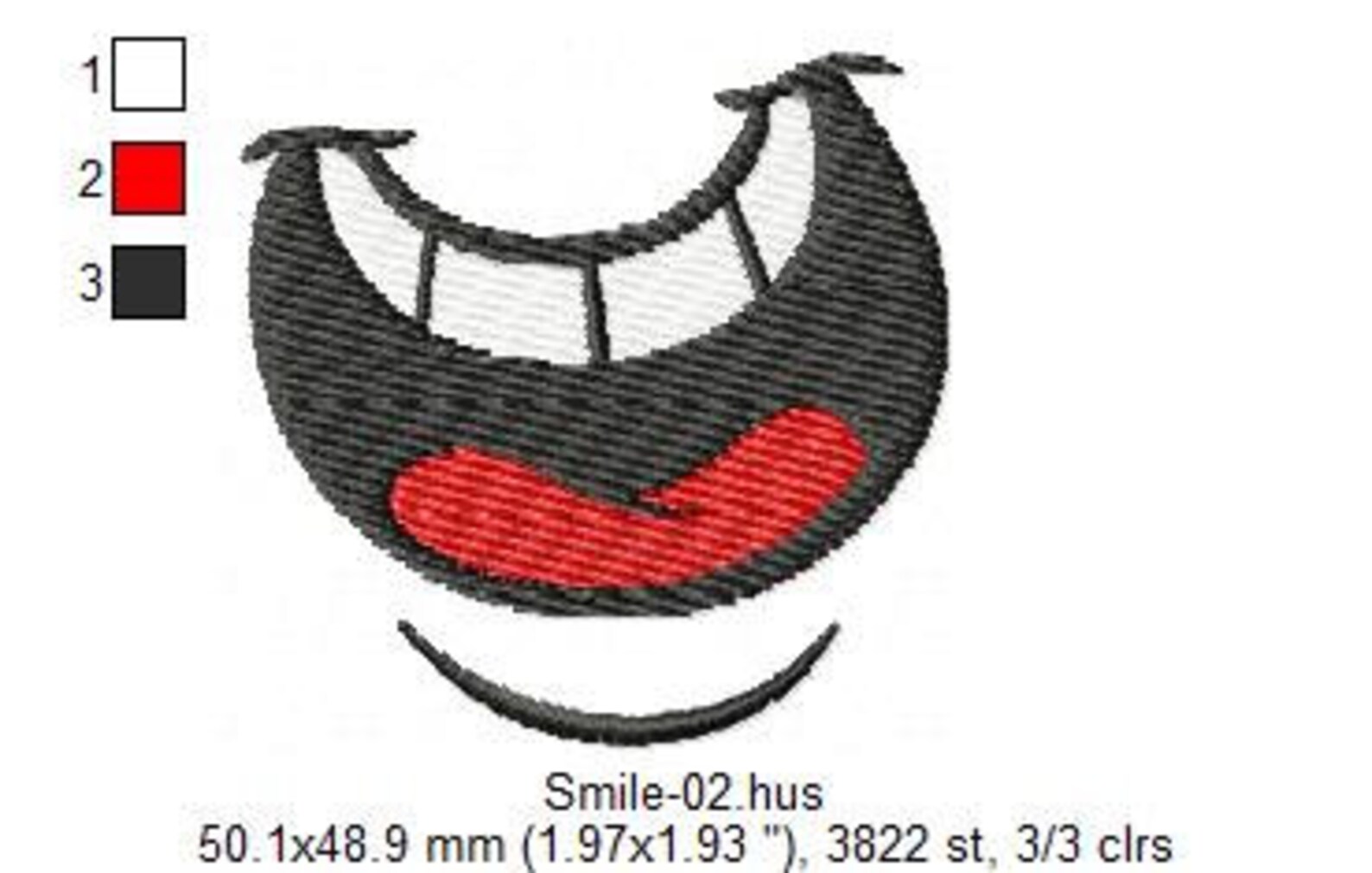 Funny Smile Embroidery Design 5 Sizes Embroidering Fill Stitch - Etsy