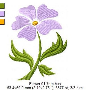 Violet Flower, Machine Embroidery Design, 5 Sizes, Instant Download ...