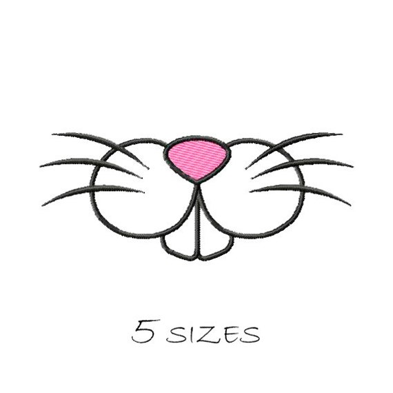 Rabbit Face Embroidery Design 5 Sizes Embroidering Fill Stitch | Etsy