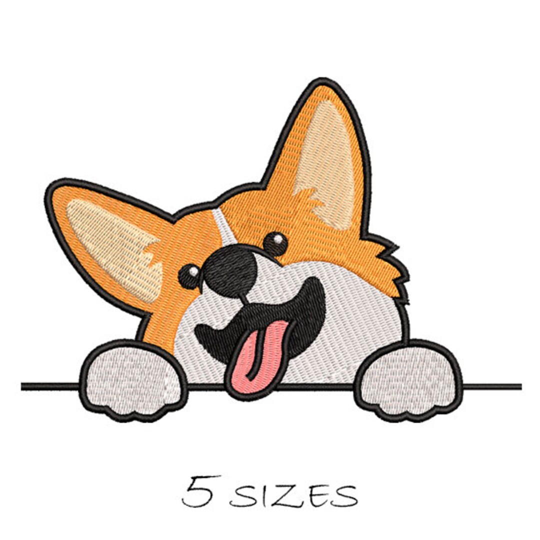 Corgi Dog #1 Cute Puppy Machine Embroidery Design Animals Instant ...