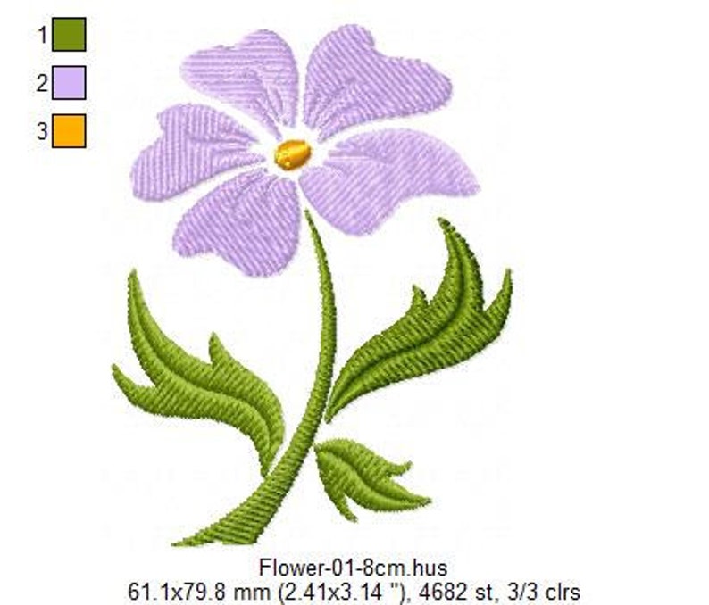 Violet Flower Machine Embroidery Design 5 Sizes Instant | Etsy