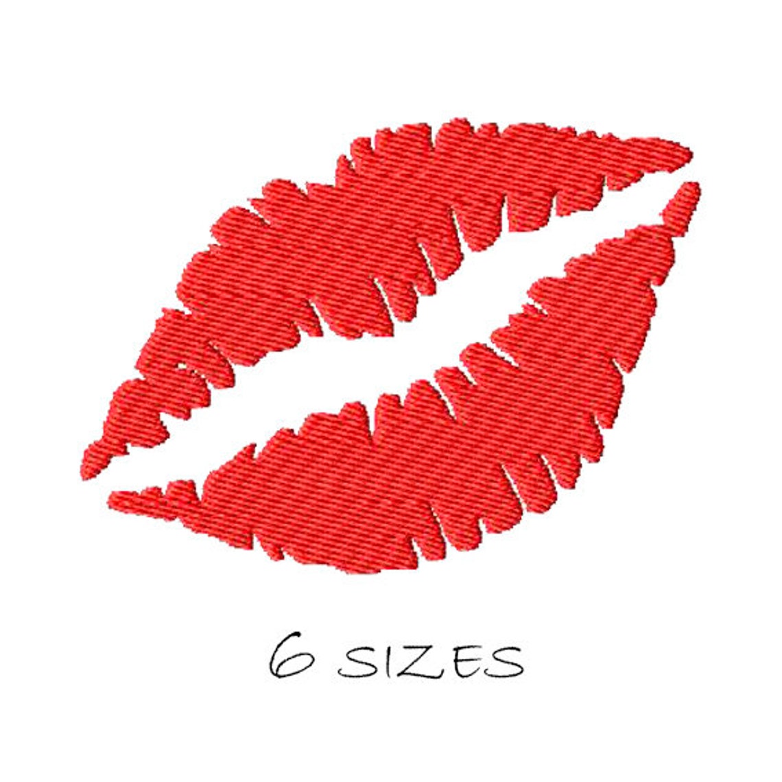 Kissing Lips 2 Embroidery Design 6 Sizes Embroidering Fill - Etsy