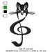 Musical Cat Machine Embroidery Design Treble Clef Silhouette Animals ...