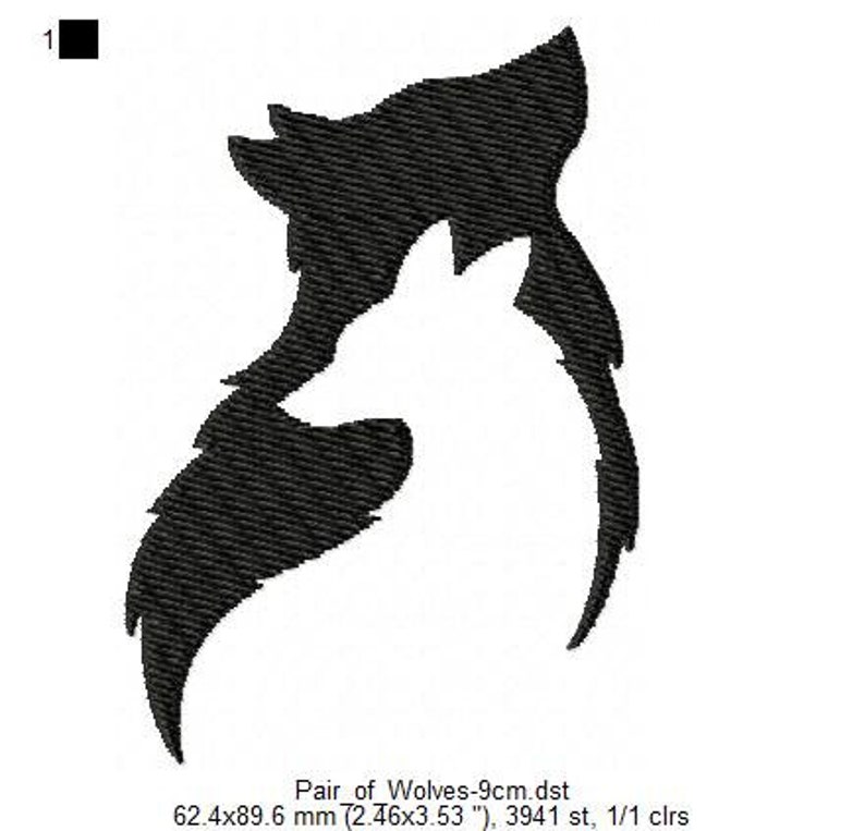 Pair of Wolves Machine Embroidery Design Animals Outline Instant ...
