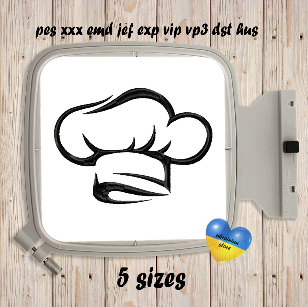 Chef Hat #1, Machine Embroidery Design, Instant Download, Fill Stitch ...