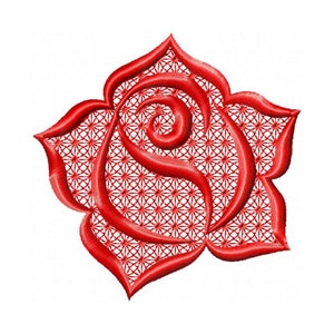 Red Rose Outline, Machine Embroidery Design, 4 Sizes, Instant Download ...