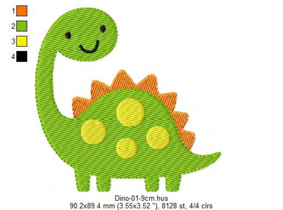 Dinosaur Digital Machine Embroidery Design Baby Dino Cute | Etsy