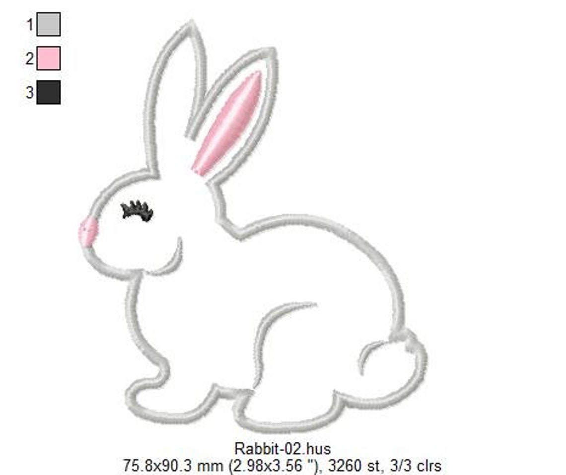 Easter Rabbit Machine Embroidery Design Animals Design - Etsy
