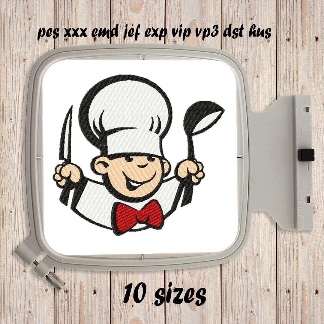 Funny Chef, Machine Embroidery Design, Instant Download, Fill Stitch ...