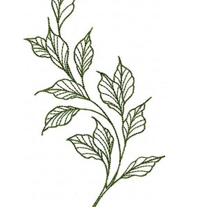 Leaves Branch, Machine Embroidery Design, Green Leaf Silhouette ...