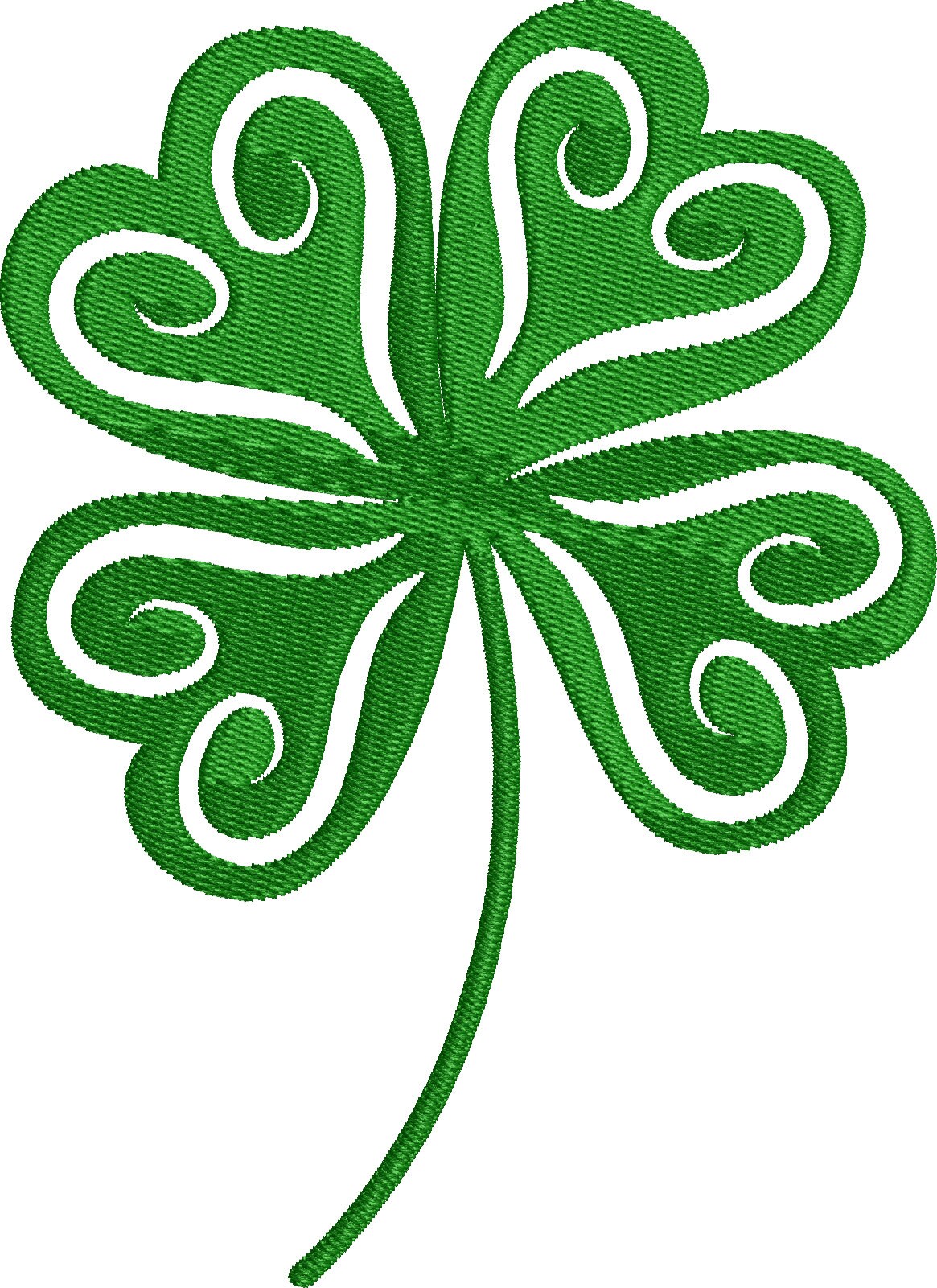 Four Leaf Clover, Machine Embroidery Design, Leaf Silhouette, Outline ...