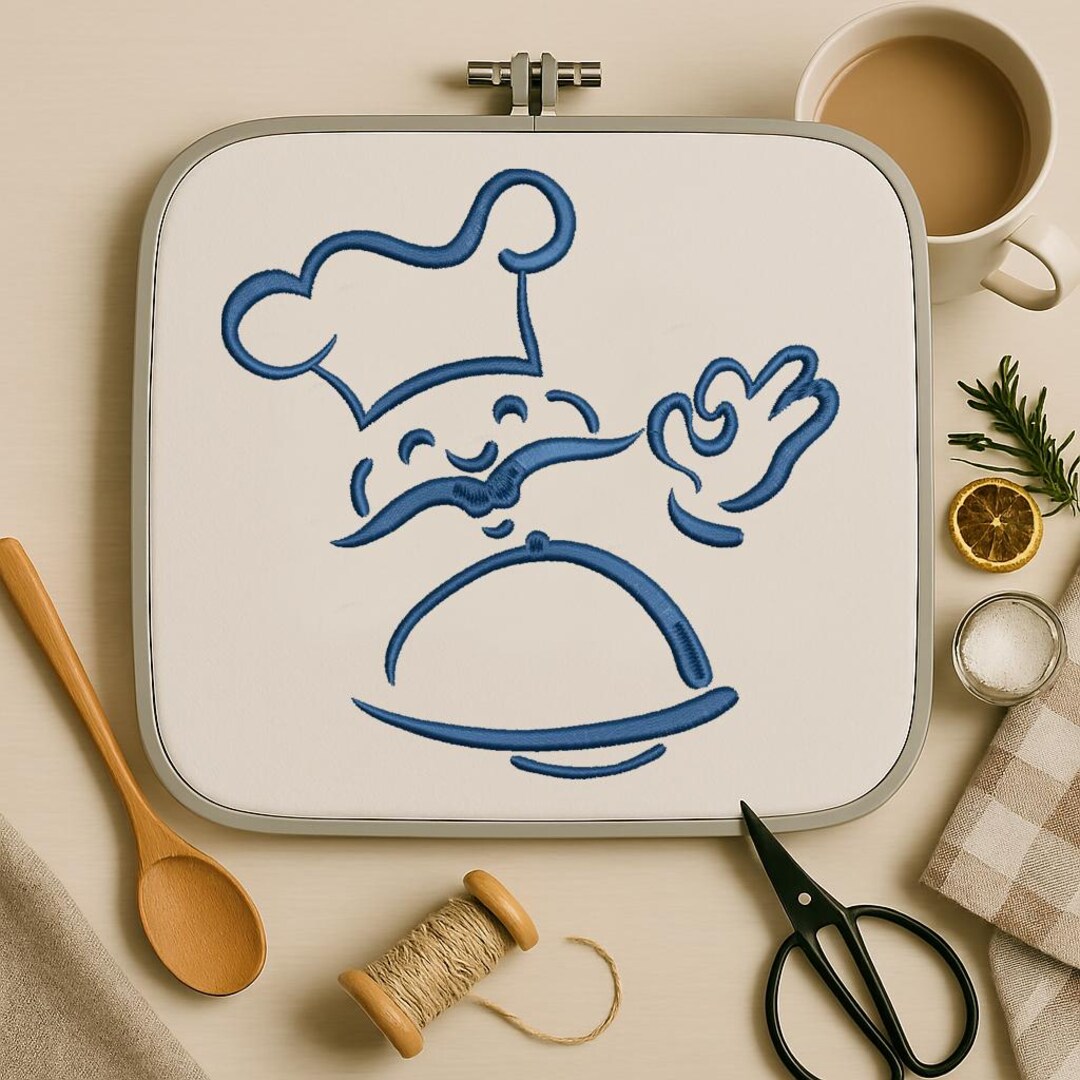 Funny Chef #5, Machine Embroidery Design, Instant Download, Fill Stitch ...
