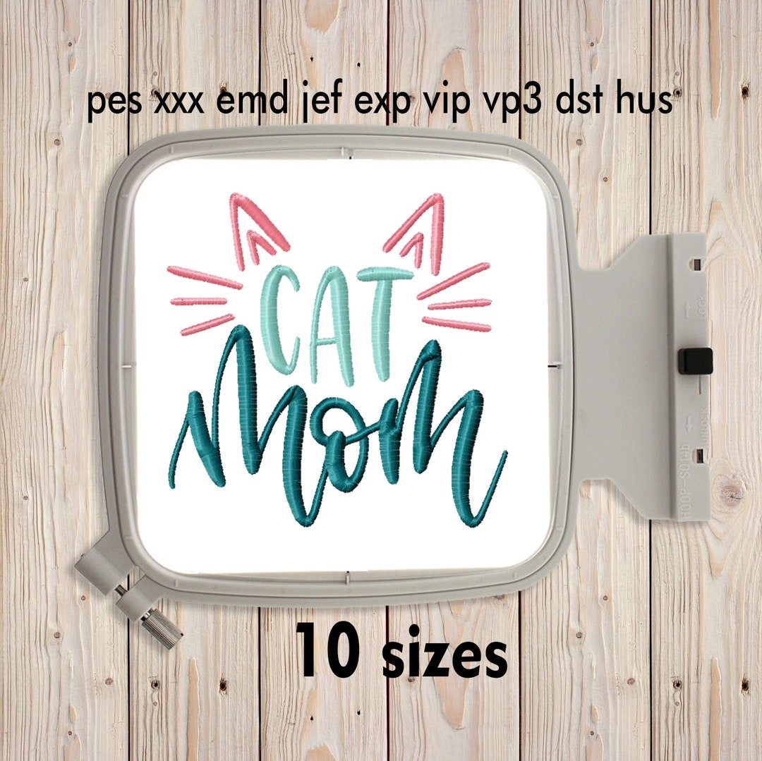 Cat Mom Machine Embroidery Design Cute Animals Instant Download Fill ...