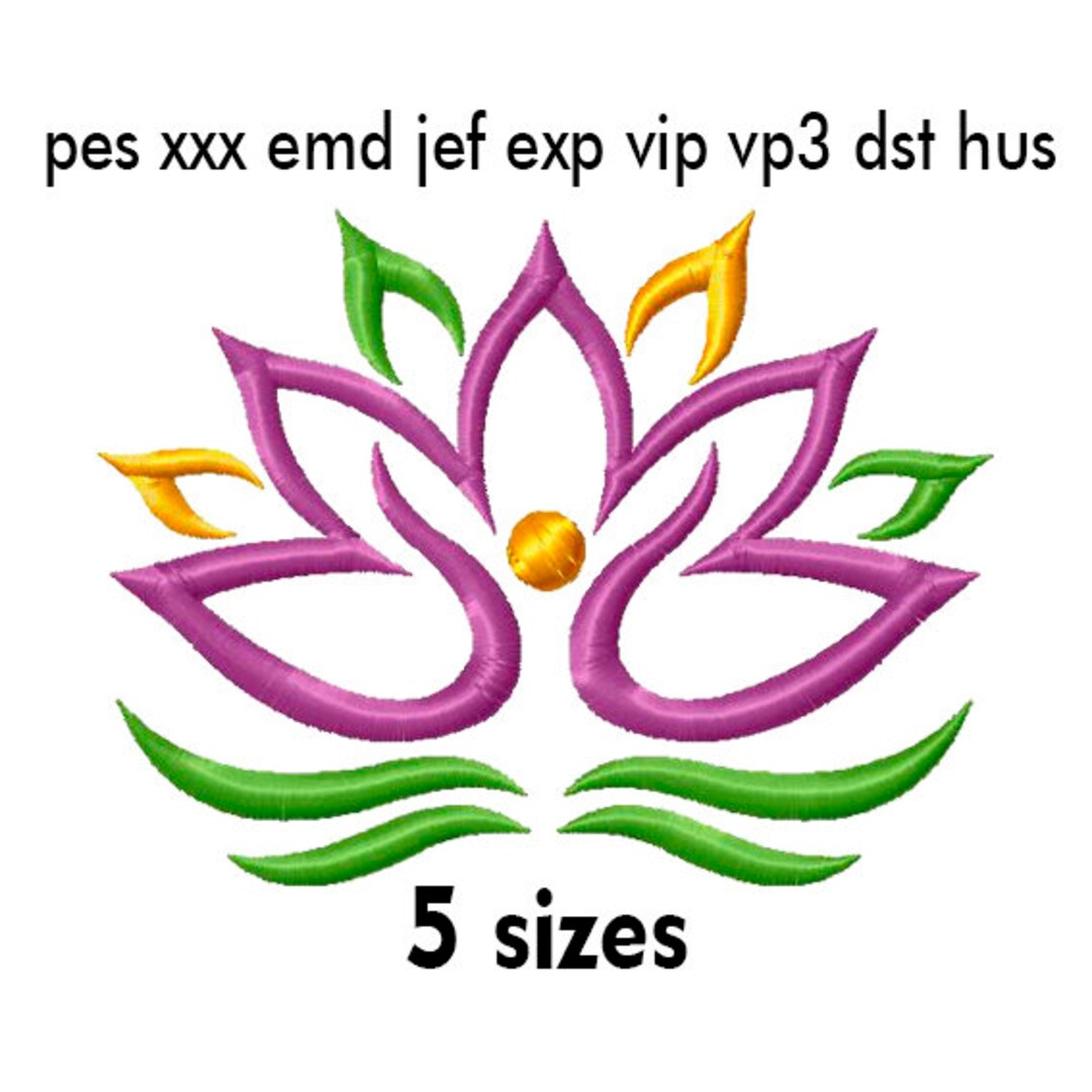 Lotus Machine Embroidery Design Instant Download Floral - Etsy