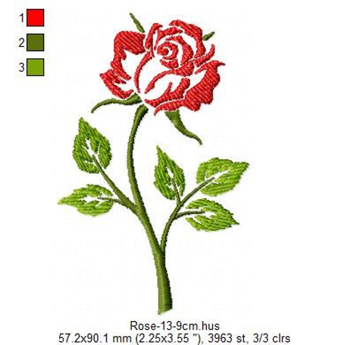 Single Rose Outline Machine Embroidery Design Red Rose 5 Sizes - Etsy