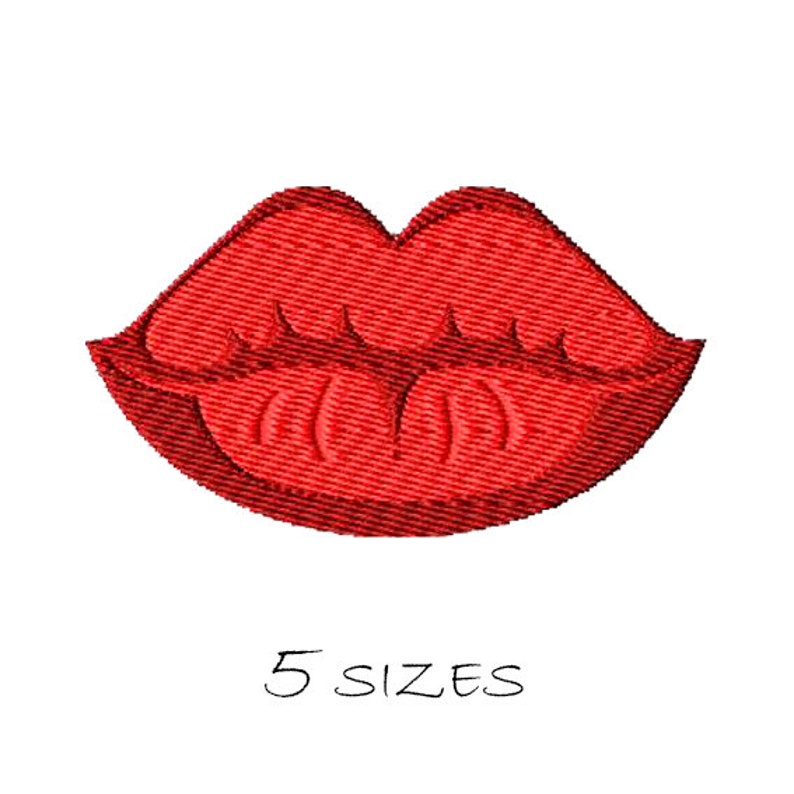Glamor Lips Embroidery Design 5 Sizes Embroidering Fill Stitch - Etsy
