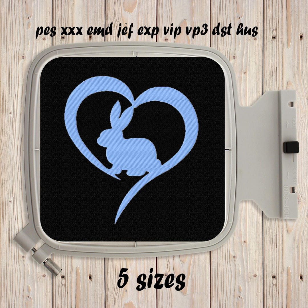 Rabbit Heart, Machine Embroidery Design, Animals Design, Instant ...