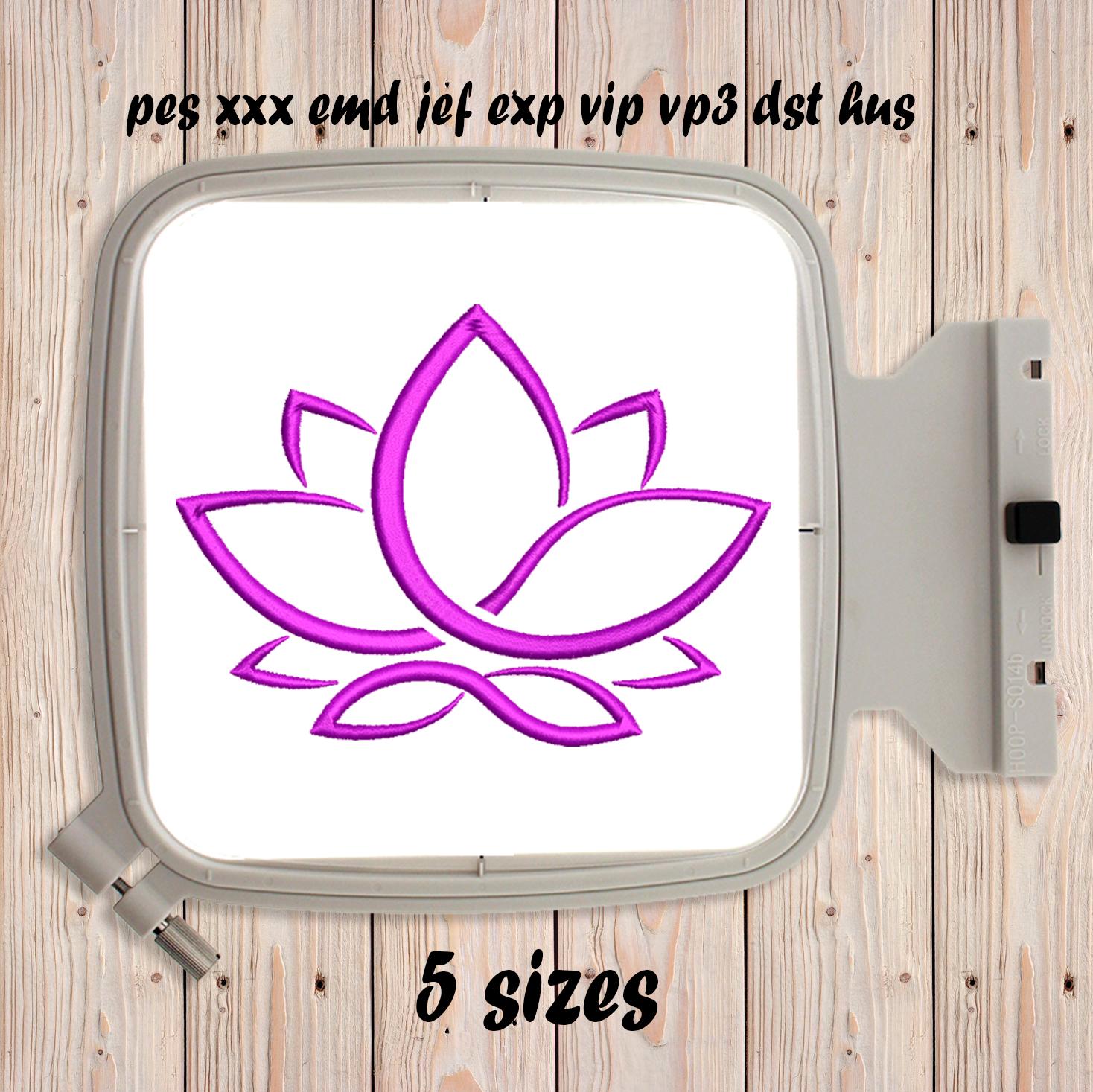 Lotus Machine Embroidery Design Instant Download Floral Embroidery ...