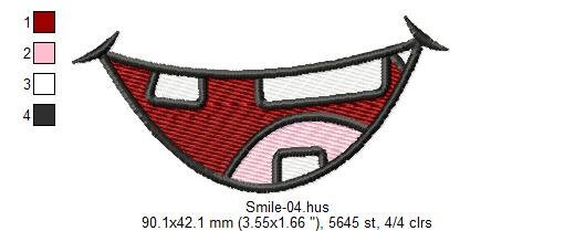 Funny Smile 4 Embroidery Design Face Mask Design 5 Sizes - Etsy