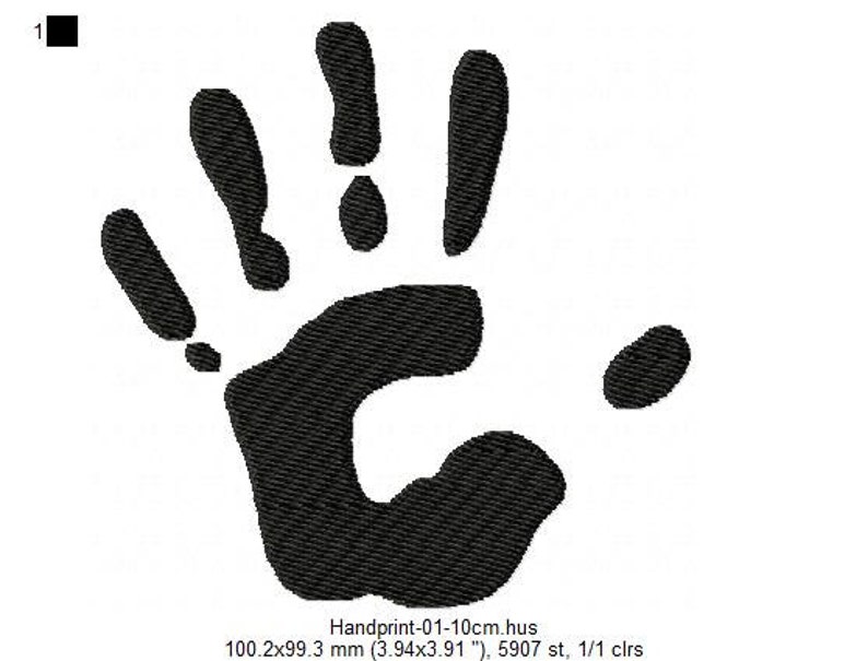 Handprint Embroidery Design Fingerpainting Hand Print Symbol - Etsy