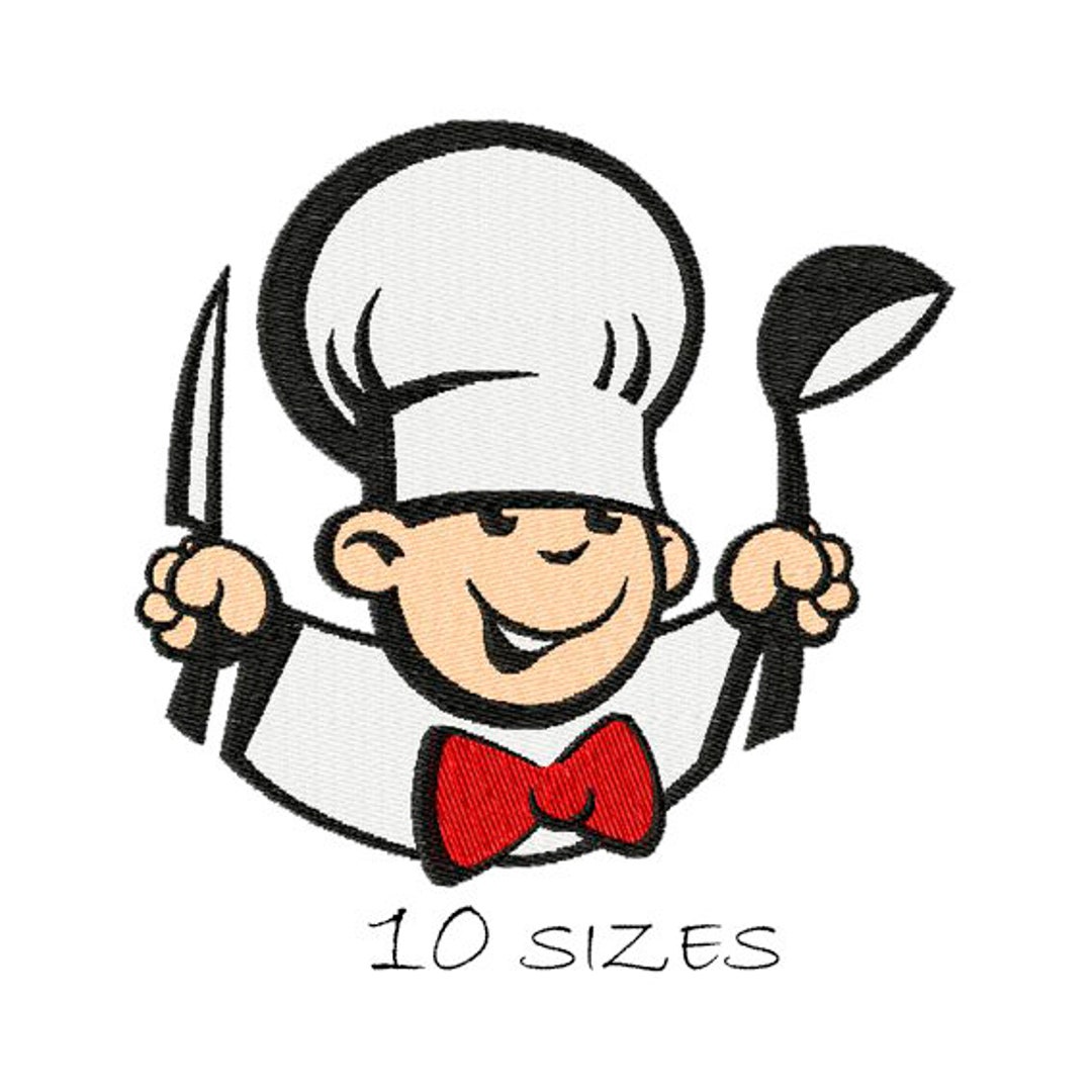 Funny Chef, Machine Embroidery Design, Instant Download, Fill Stitch ...