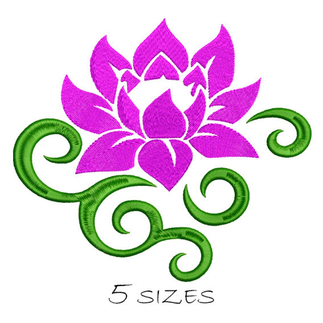 Lotus Machine Embroidery Design Instant Download Floral Embroidery ...