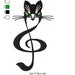 Musical Cat Machine Embroidery Design Treble Clef Silhouette Animals ...