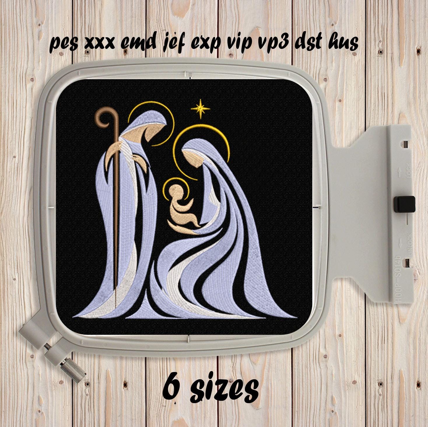 Holy Family Nativity Machine Embroidery Design, Modern Christmas ...