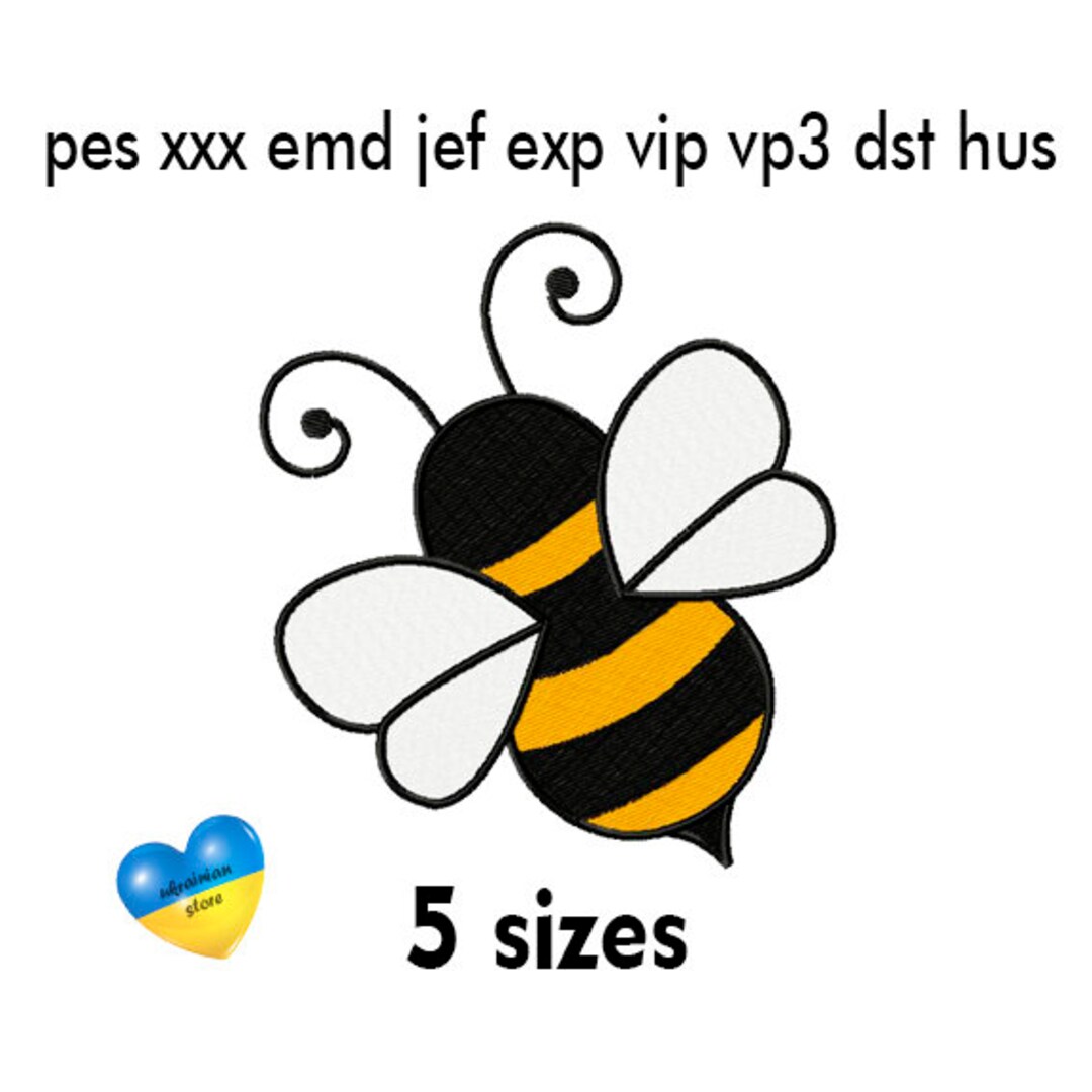 Mini Bee Machine Embroidery Design Silhouette Outline 5 Sizes - Etsy