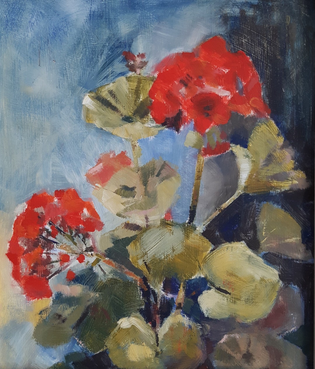 Geranium Oil Painting - Etsy